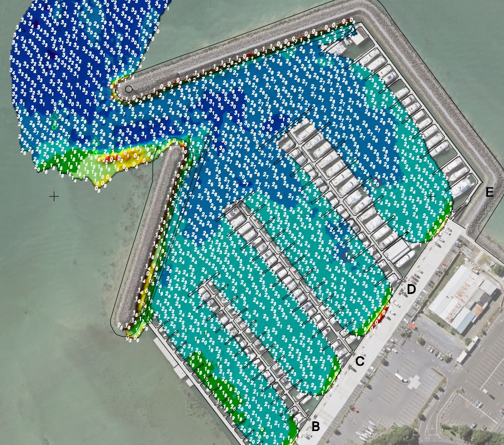 Recent Soundings in the Marina - Orakei Marina